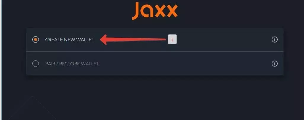 Jaxx వాలెట్లో నమోదు చేయండి