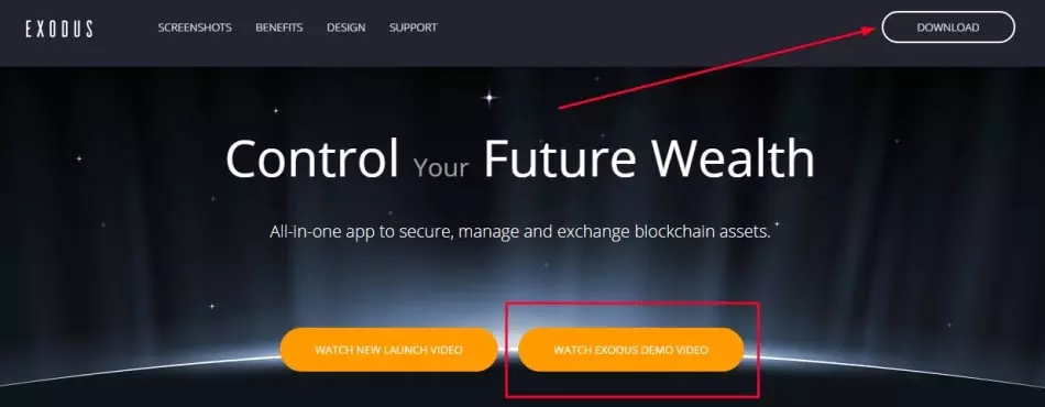 Tomarbûn di Wallet Exodus de