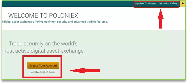 답장 Exchange Poloniex.
