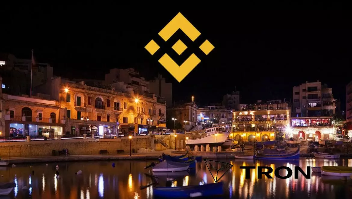 Binanța și Tron se deplasează în Malta