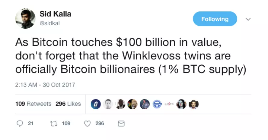 Gemini je postal bitcoin milijarde 293_1
