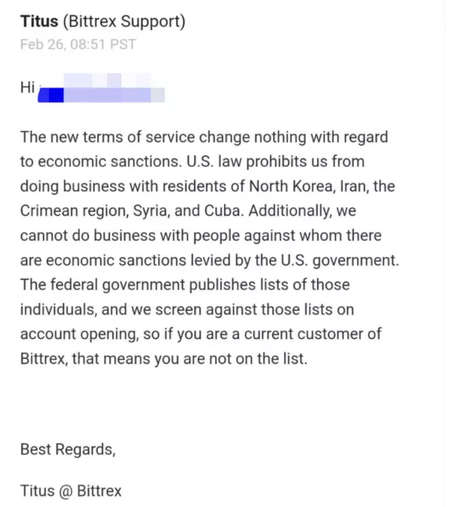 Bittrex-ийг Crimean-д ашиглах боломжгүй
