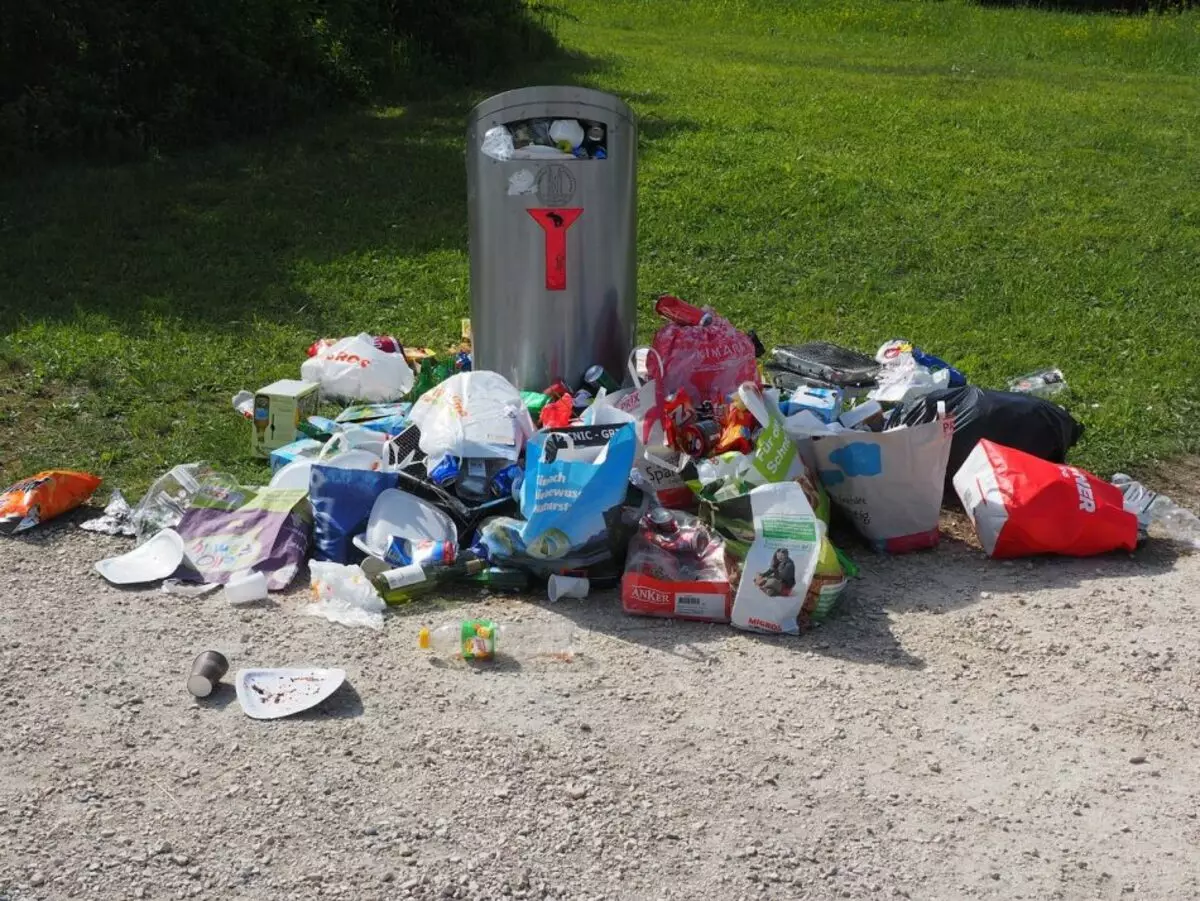 En los suburbios, el científico está trabajando en la creación de un dispositivo para clasificar la basura.